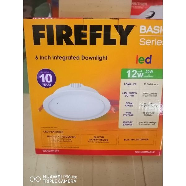 firefly 6" integrated LED downlight 12w daylight /pin light & warm ...