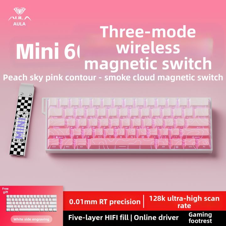 AULA | Mini 60-Key Wireless Tri-Mode Magnetic Mechanical Gaming ...