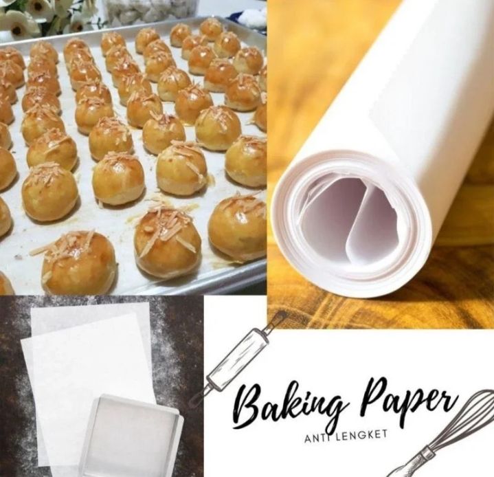 5 Lembar Kertas Roti Satuan 40x60cm/Baking Paper Satuan/Kertas Roti ...