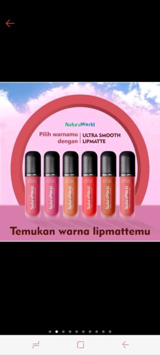 HARGA YANG TERTERA UNTUK 1 Biji ( 1 warna) Natura Hypermate Transferproof Ultra Smooth Lipmate 💄 ...