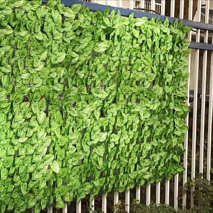 Artificial Leaf Hedge Panels Faux Hedge Privacy Fencing Grass Wall Panels For Outdoor Garden ...