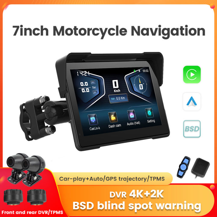 Portable 7inch IP67 Waterproof Motorcycle GPS Navigation BSD Blind Spot ...