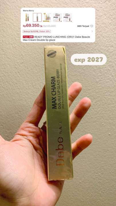 DABE BEAUTE MAX CREAM DOUBLE LIP GLAZE - BERRY | Lazada Indonesia