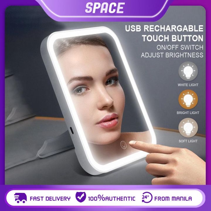 Led Makeup Mirror With Light Touch Switch Control 3 Colors Light