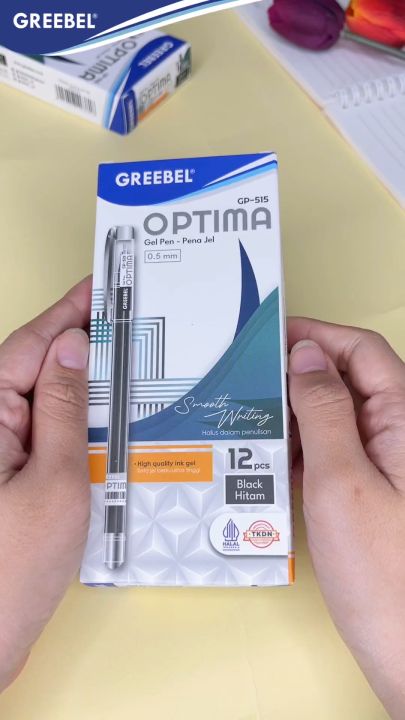 GREEBEL Pulpen Gel / Optima 0.5 GP-515 (12PCS/SET) / Ballpoint Bolpen ...