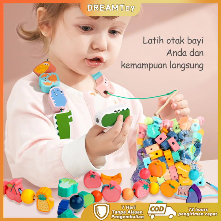 DREAMToy Anak Mainan Kayu Edukasi 3D Blok Kayu Wooden Toys Mainan ...