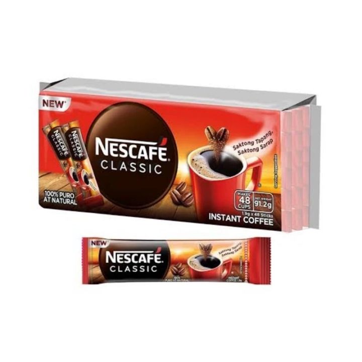 Nescafe Classic Instant Coffee Stick 1.9 grams per pack of 48 sticks ...
