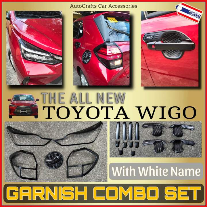 ALL NEW TOYOTA WIGO 2023 2024 GARNISH COMBO SET WITH WHITE NAME | Lazada PH