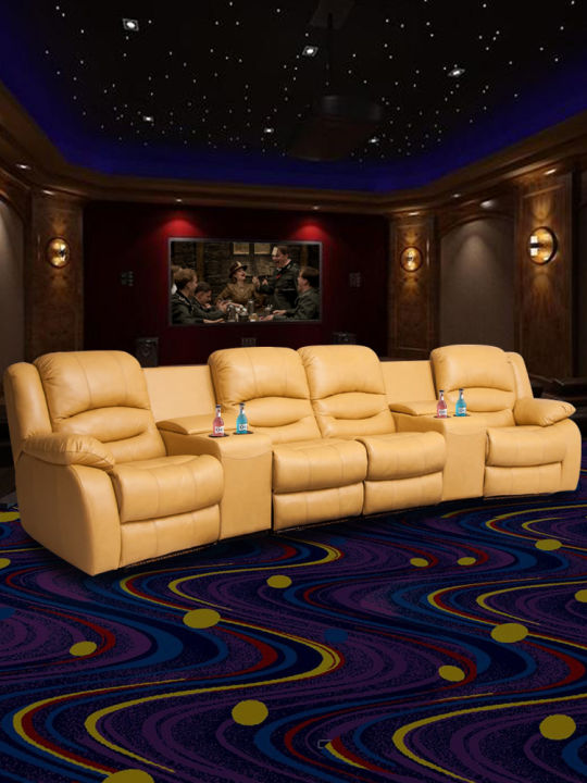 Leather Electric Multi-Function Sofa Home Cinema Hall Villa Private Movie Theater Modern Simple ...