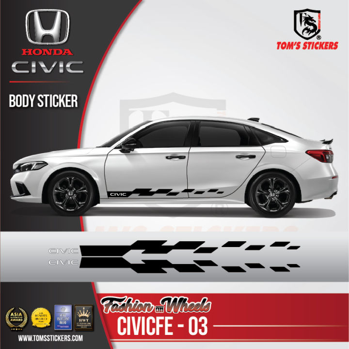 👍👍 HONDA CIVIC CAR BODY STICKER SET CIVICFE - 03 | Lazada