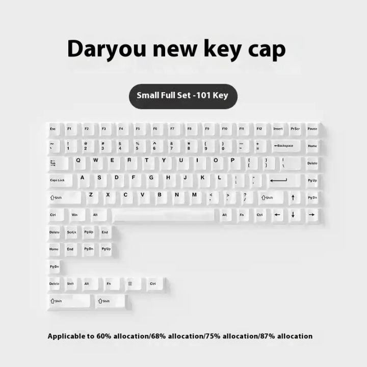 Dareu Ceramic Keycap Set 123 Keys for Mechanical Keyboards Smooth ...