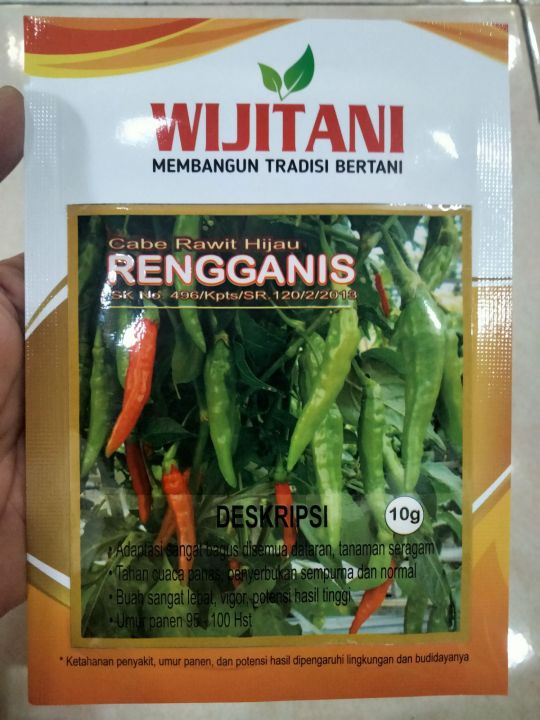 Benih Cabe Rawit Hijau RENGGANIS Kemasan 10 Gram Cap wijitani - Bibit ...