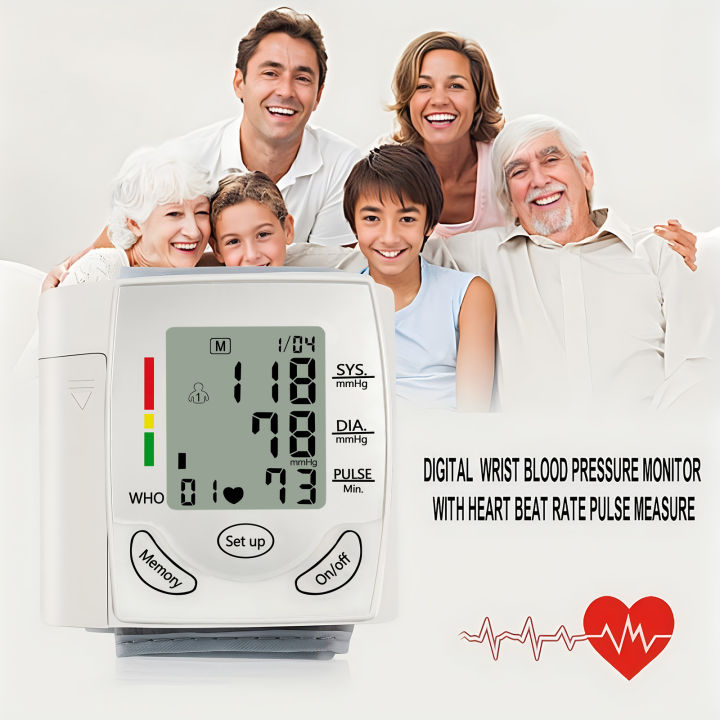 Automatic Digital Wrist Blood Pressure Monitor Sphygmomanometer ...