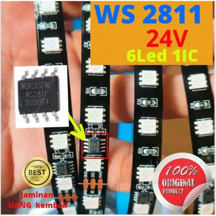 LED WS2811 Worldsemi 24V original 1IC 6Led PCB hitam | Lazada Indonesia