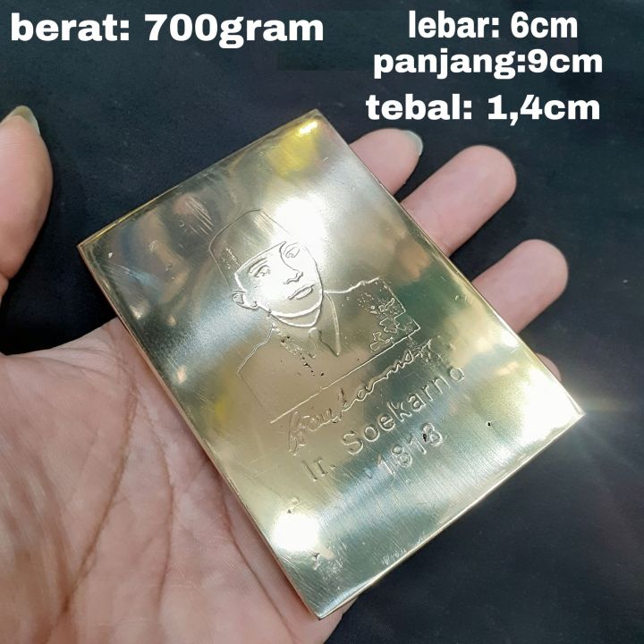 BATANGAN EMAS GAMBAR SUKARNO TERBUAT DARI KUNINGAN SARI | Lazada Indonesia