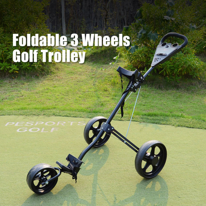 PLAYEAGLE 3 Wheels Light Weight Aluminum Alloy Golf Trolley Golf Push ...