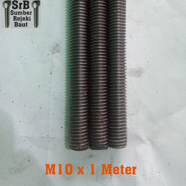 As Drat M10 Panjang 1 Meter Baut Long Full Drat Kasar | Lazada Indonesia