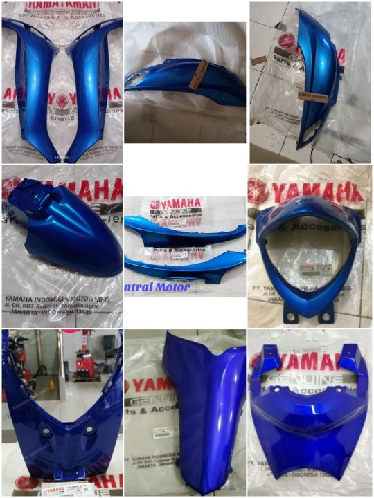 PAKET FULL SET COVER BODY HALUS YAMAHA FINO FI 125 BIRU ORIGINAL ...