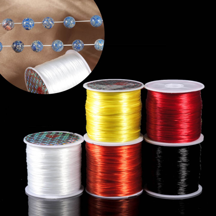 52M/Roll 0.5mm Colorful Stretchy Elastic Cords Crystal String Wire For ...