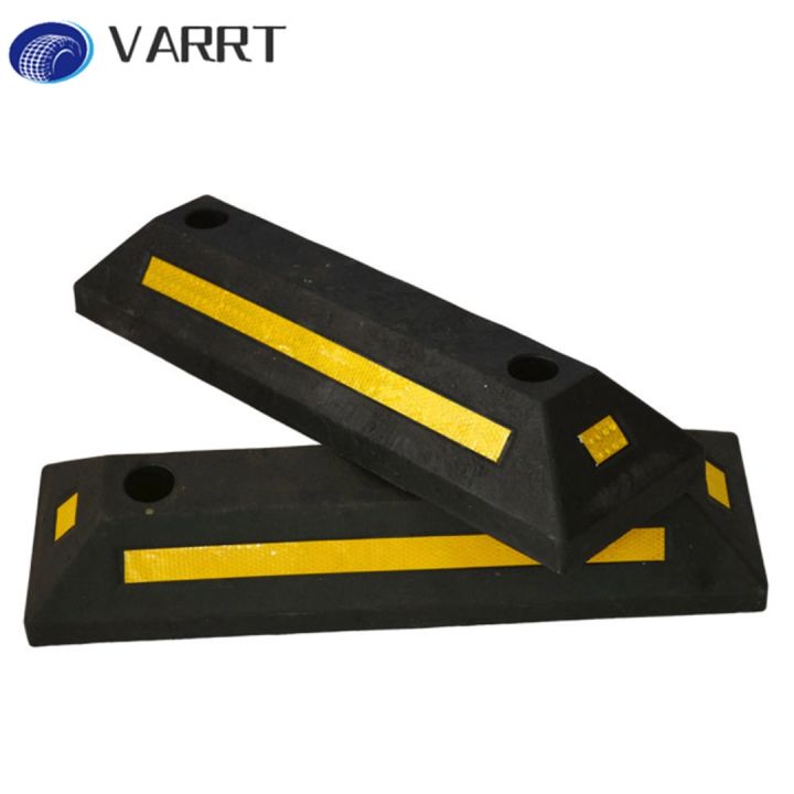 VARRT car Wheel Stopper heavy duty reflective Rubber single-sided ...