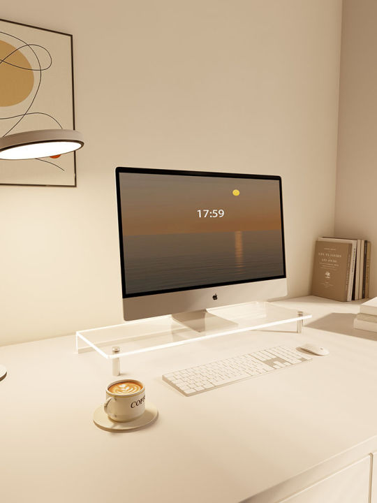 Acrylic Display Riser Transparent Desktop Organizer Office Computer ...