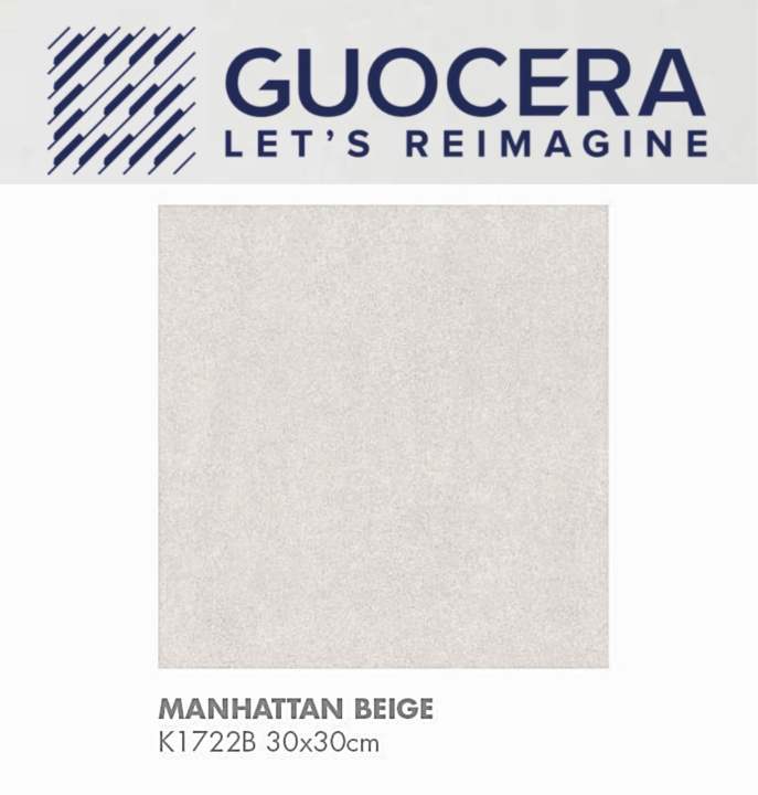GUOCERA K1722B 30×30cm Ceramic Tile - F-Manhattan Beige (15pieces) | Lazada