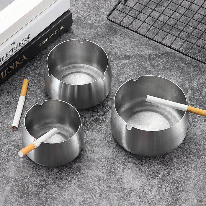 Asbak Stainless Tebal dan Tinggi 5cm Ashtray | Lazada Indonesia