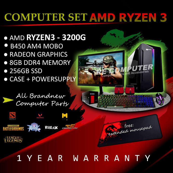 Complete Computer Gaming Package AMD Ryzen 3 3200G / 8gb Ram / 256gb ...