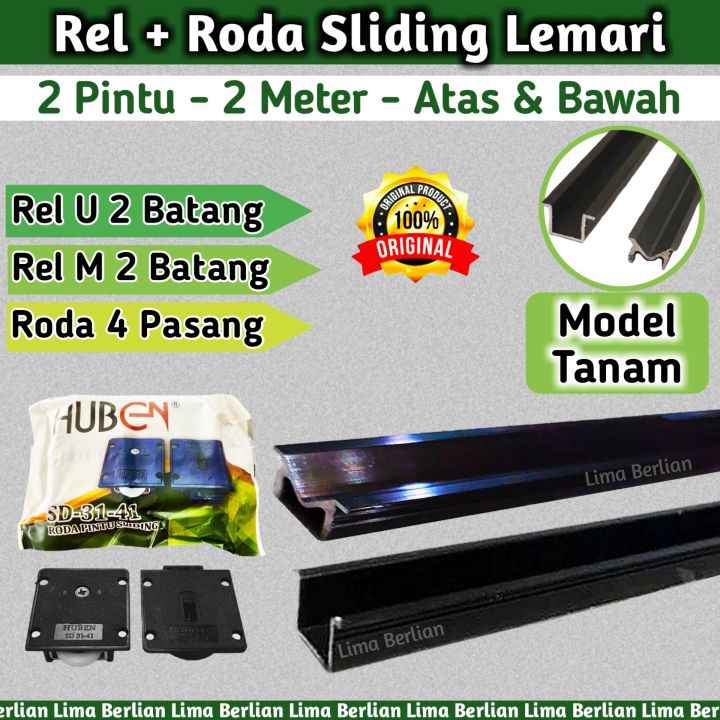 Rel Sliding Plus Roda Lemari 2 Pintu 2 Meter Model Tanam SD 31 41 Atas ...