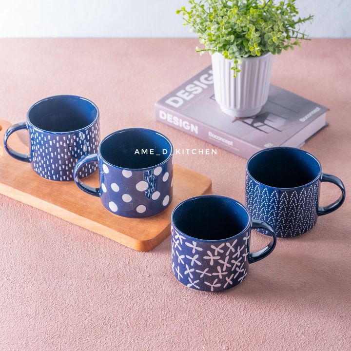 Mug bijian keramik vintage biru navy | Lazada Indonesia