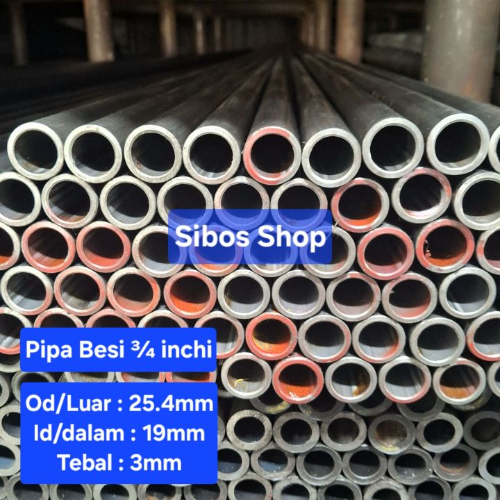 Pipa Besi ¾ inchi Od 25.4mm ID 19mm Tebal 3mm Panjang 20cm sampai 150cm ...