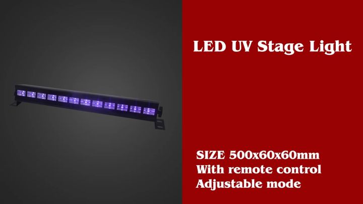 ไฟ LED black light 12 ดวง ไฟแบล็กไลต์ ไฟสีม่วง ไฟเวที ไฟสปอตไลท์ แบลคไลท์ สะท้อนแสง ไฟปาร์ตี้ ...