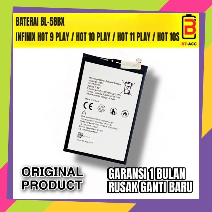 BATERAI FOR INFINIX HOT 10 / HOT 11 / NOTE 8 - BATERAI BL-51BX | Lazada ...
