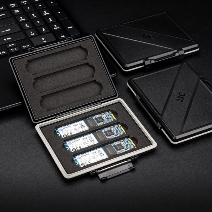 JJC Portable M.2 NVME 2280 SSD Storage Case, Memory Card Case Solid ...