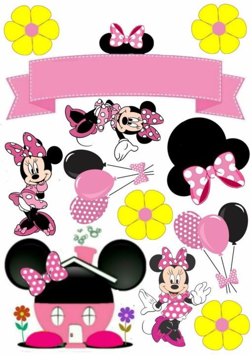 Topper hiasan kue Mini mouse pink custom nama | Lazada Indonesia