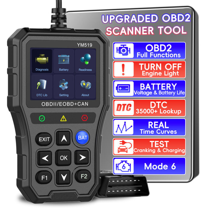 Professional OBD2 Scanner Diagnostic Tool Check Engine Light Vehicle ...