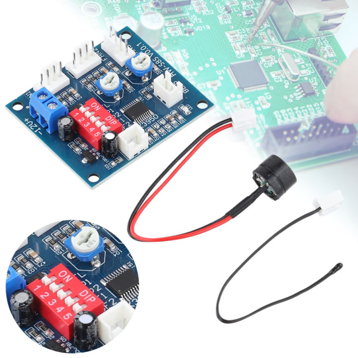 4-Wire High-Temp Fan Temperature Control Module DC 12V High-Temp Alarm ...