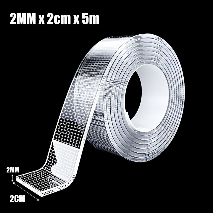 5M Double-sided Adhesive Mesh Nano Tape Acrylic Clear Removable Tape ...