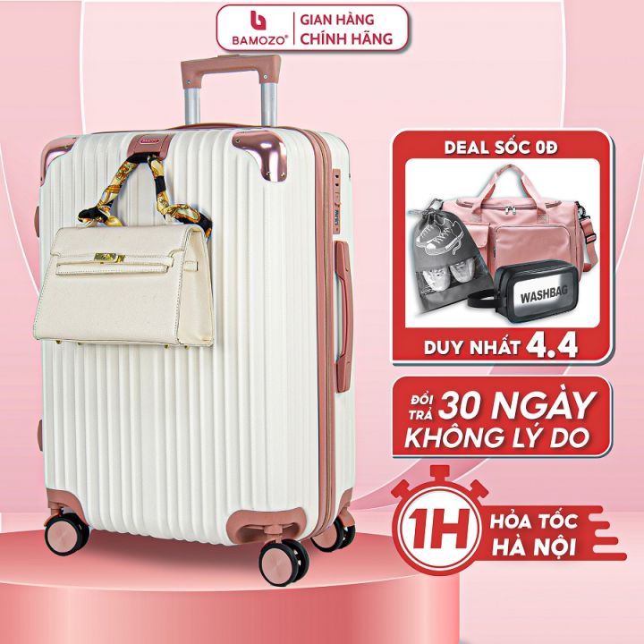 Vali du lịch Bamozo 8809 bọc nhôm 4 góc size 20 24 28 inch, Vali kéo ...