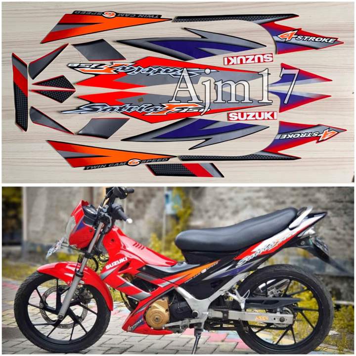 STIKER STRIPING MOTOR SATRIA F 2005 CBU MERAH | Lazada Indonesia