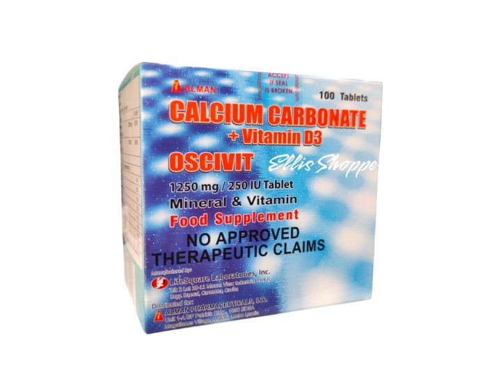 Oscivit Calcium Carbonate 1,250mg + Vitamin D3 250 IU Mineral and ...