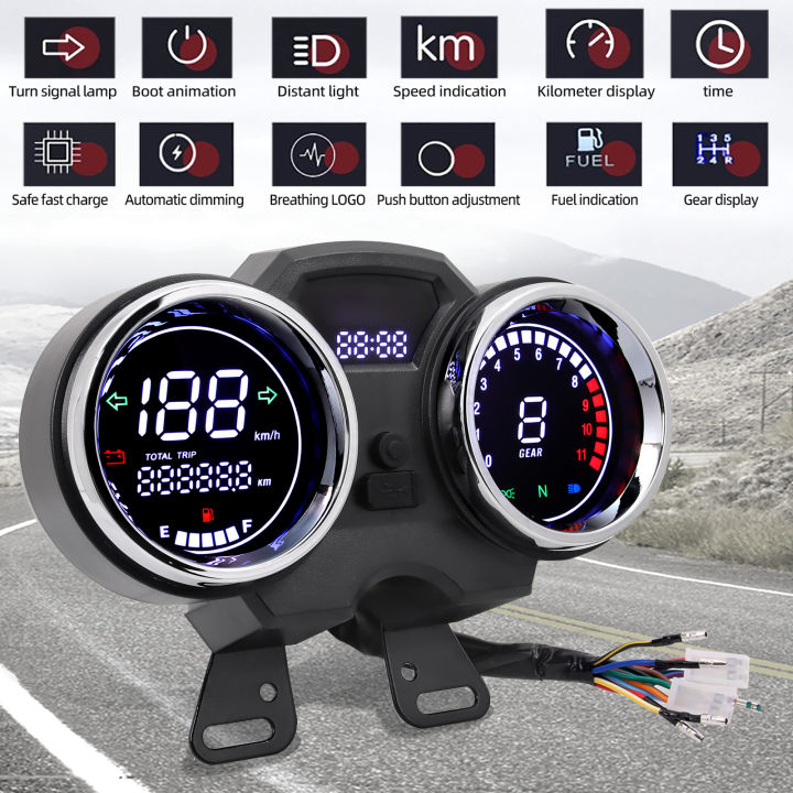 Motorcycle Instrument LED Speedometer Screen Electronic Display ...