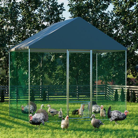 BingoPaw 118in Heavy Duty Metal Chicken Coop Poultry Run Cage for ...