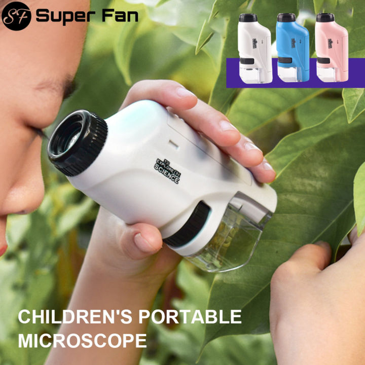 (Super Fan) Mini Pocket Microscope Kit 60-120x Lab Handheld Microscope ...