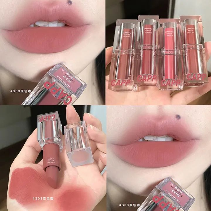 Cappuvini Transparent Acrylic Lipstick Soft Matte Smooth Long Lasting ...