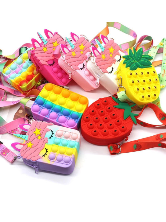 Hot Rianbow Cross Bag Fidget Toys For Children Christmas Gifts Push Its ...