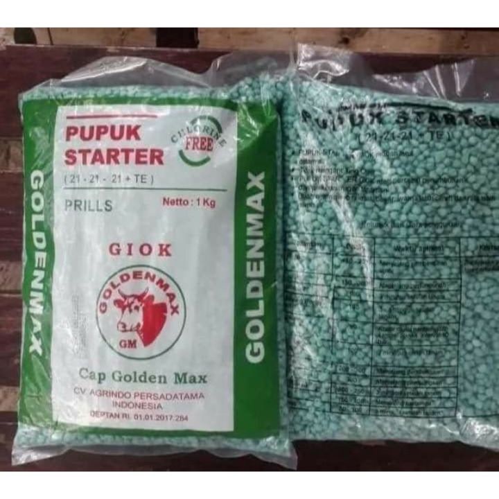 Pupuk Starter NPK 21-21-21 plus TE 1 KG CAP GOLDEN MAX Nutrisi Pembuangan Buah menjadi besar dan ...