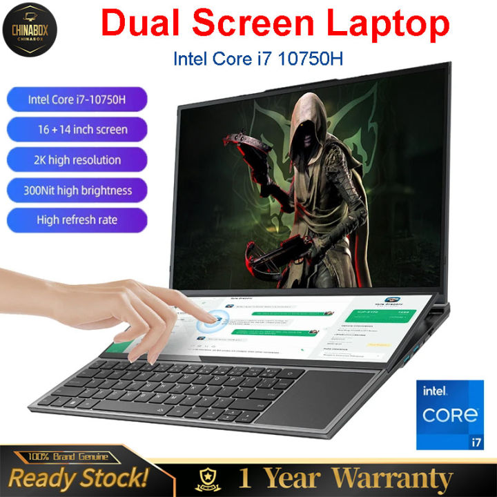 SZBOX Dual Screen Laptop 16 Inch + 14 Inch Touch Screen intel Core i7 ...