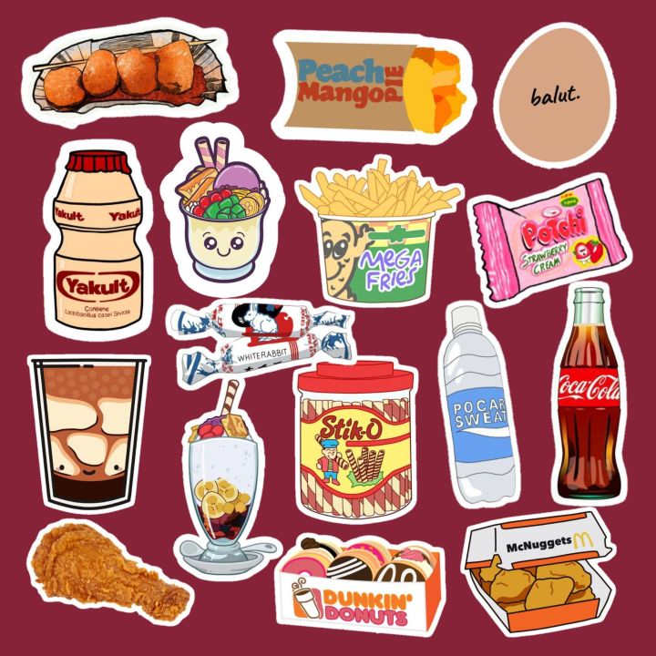 Filipino Food Stickers | Vinyl Matte Laminated Waterproof and ...