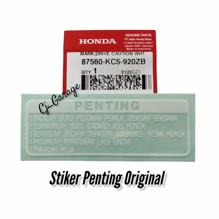 Stiker Penting Tangki Stiker pelengkap Tangki GL MEGAPRO CB TIGER GLPRO ...